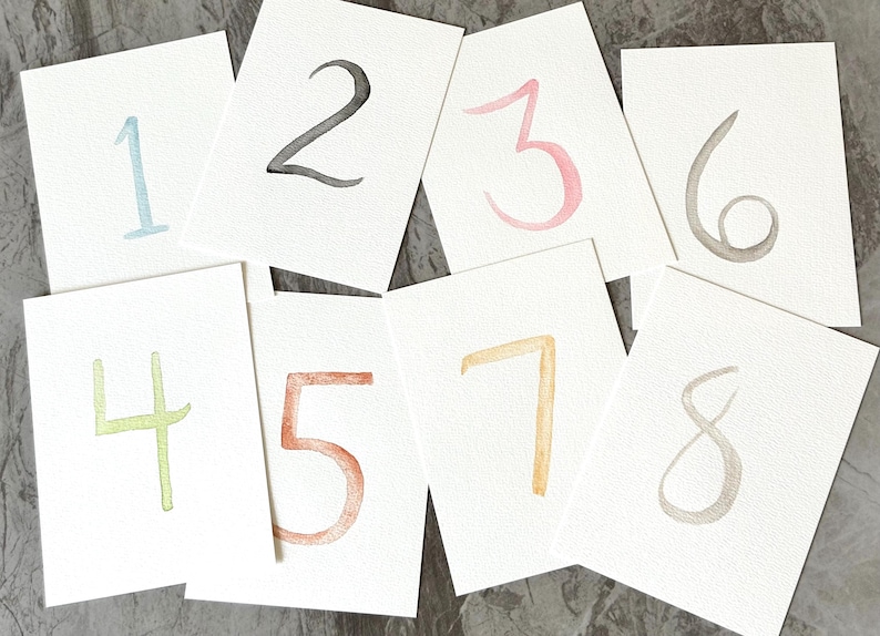 Hand-painted Watercolor Baby Shower Table Numbers Double-sided Decor - Etsy