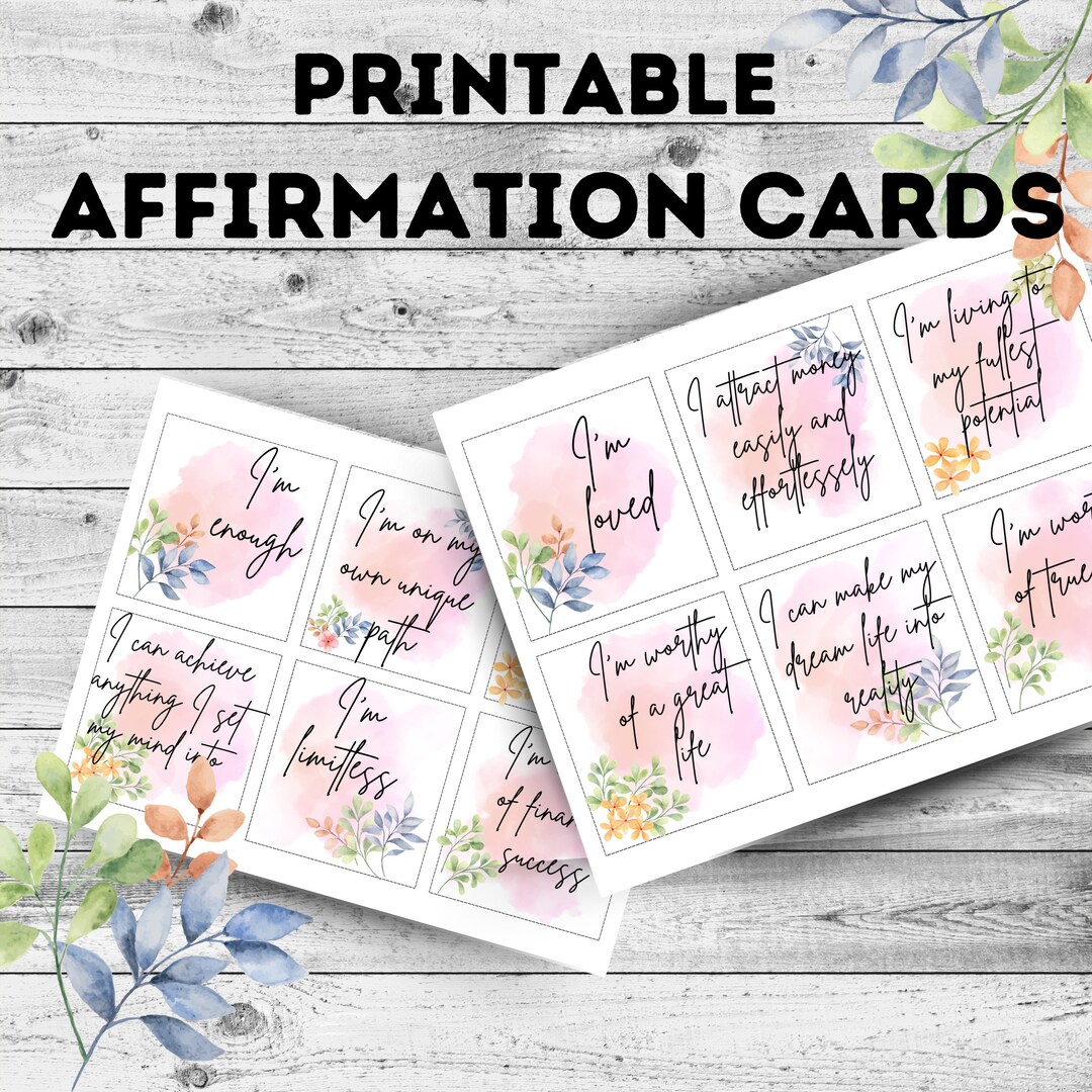 Affirmation Station Cards, Positive Quote Flash Cards, Affirmations ...