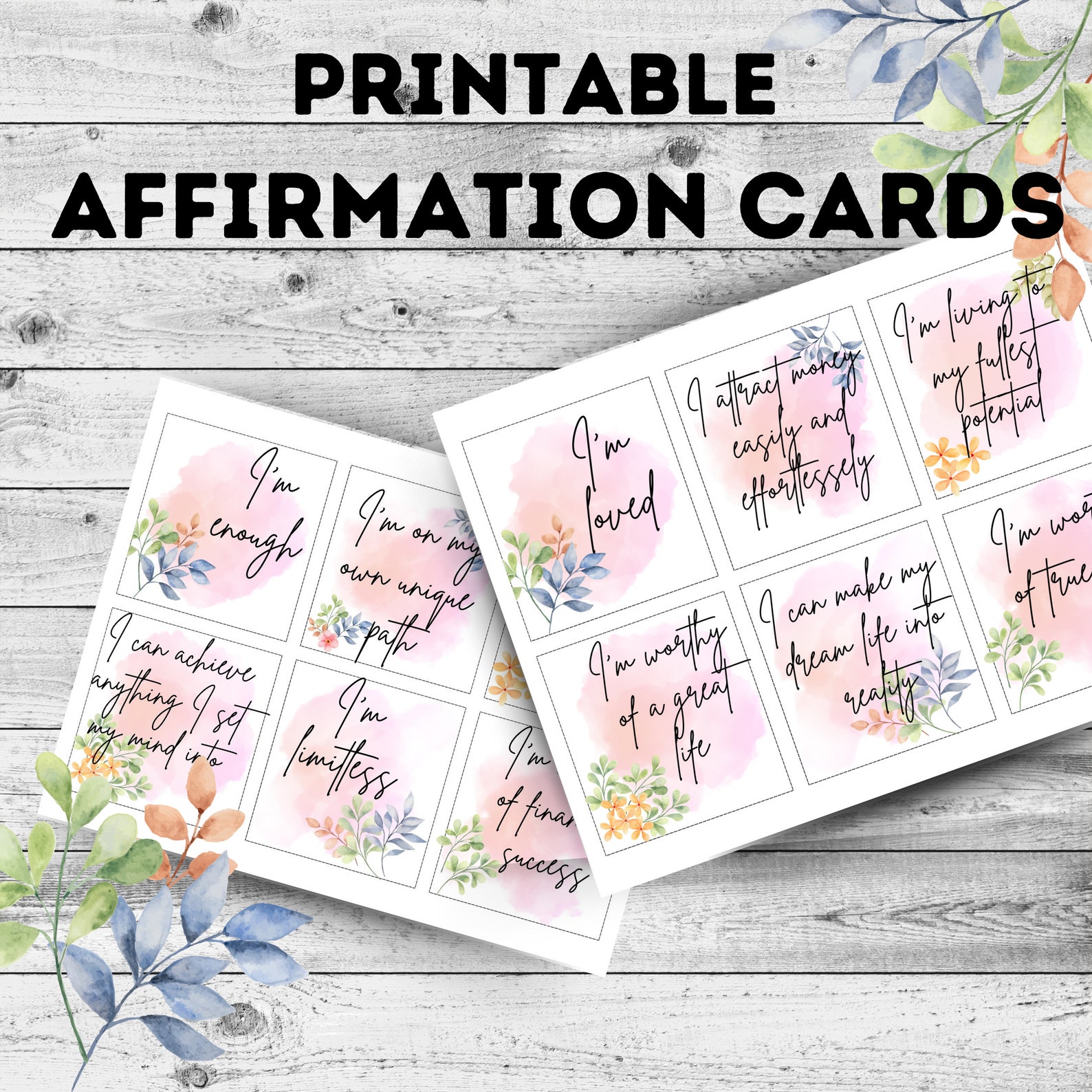 Affirmation Station Cards, Positive Quote Flash Cards, Affirmations ...