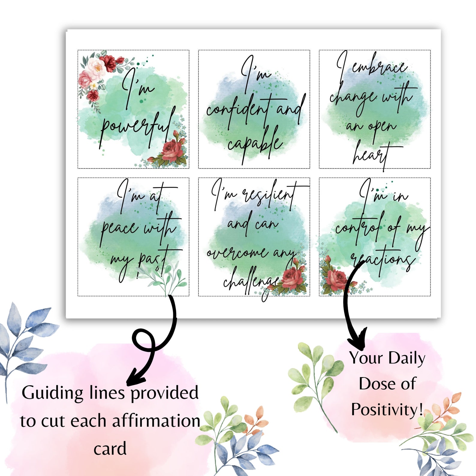 Printable Affirmation Cards, Printable Daily Affirmations, Positive ...