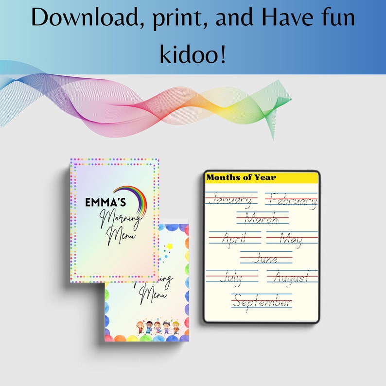 Pre School Morning Menu | Morning Menu | Morning Basket | Tracing ...