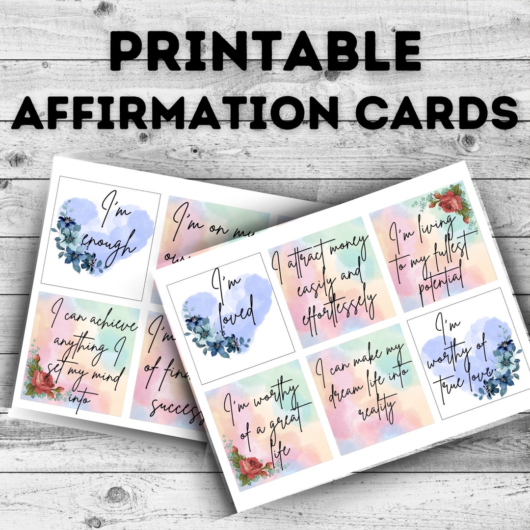 Affirmation Cards, Positive Quote Flash Cards, Affirmations Cards, Self ...