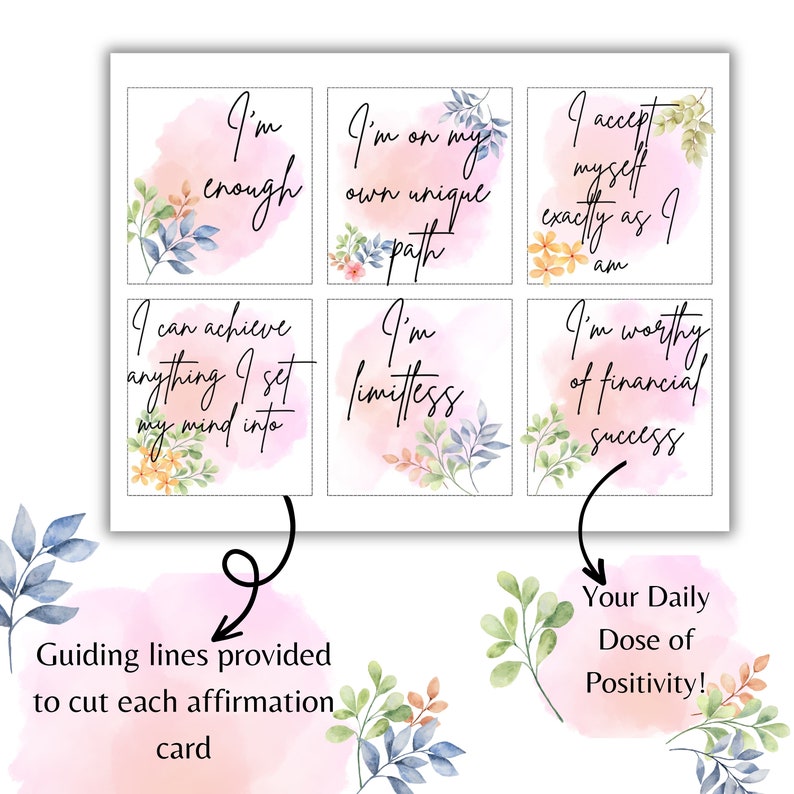 Affirmation Station Cards Positive Quote Flash Cards - Etsy