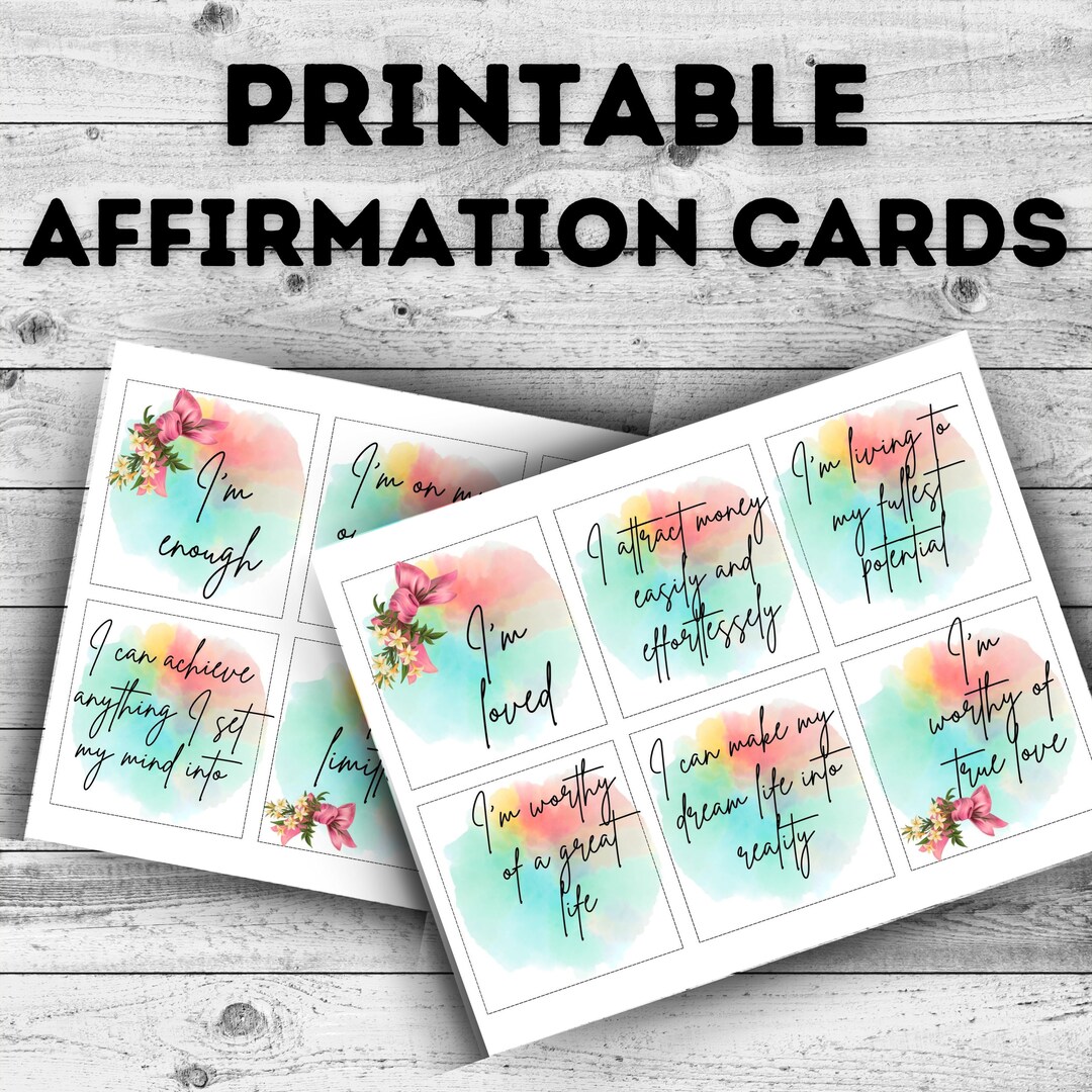 Affirmation Flash Cards, Positive Quote Flash Cards, Affirmations Cards ...