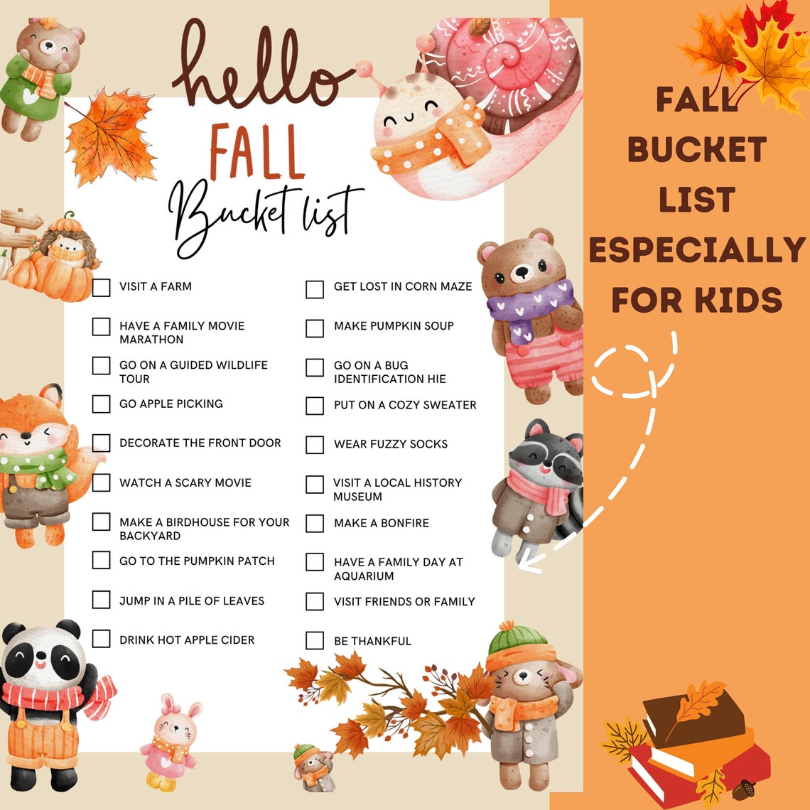 Fall Activities Bucket List Fall Bucket List Printable Autumn Bucket ...