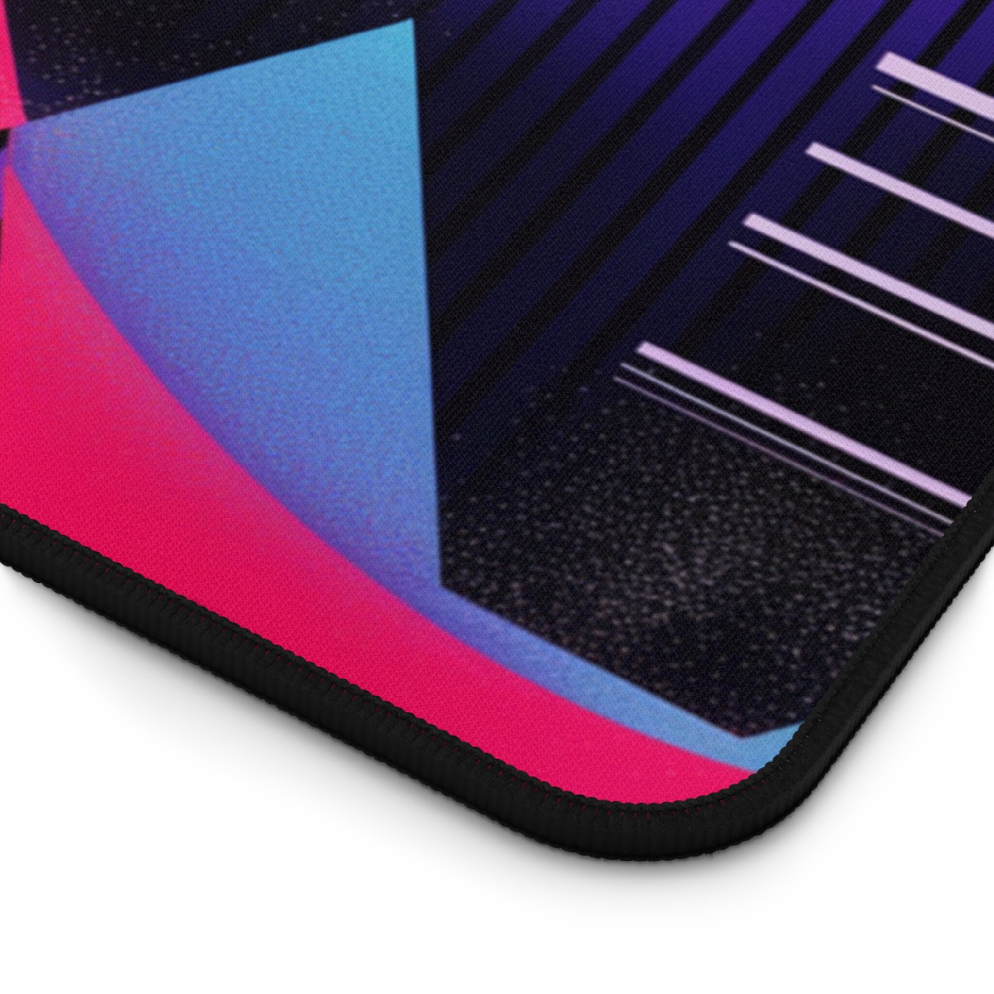 Neon Vaporwave Geometric Pattern Desk Mat, 1980s Retro Vibrant ...