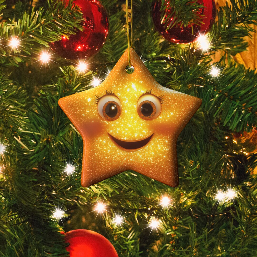 Cute Christmas Star Ceramic Ornament,christmas Star Decor,xmas Tree ...