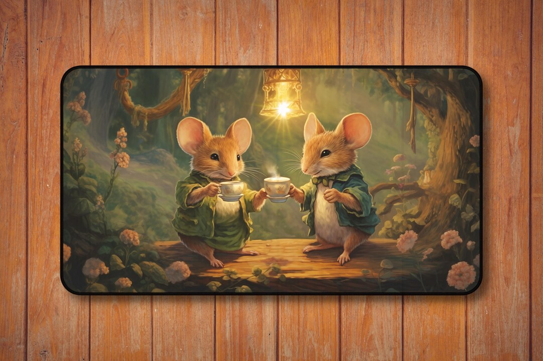 Whimsical Mice Cottagecore Gaming Mousepad, Cute Woodland Animals ...