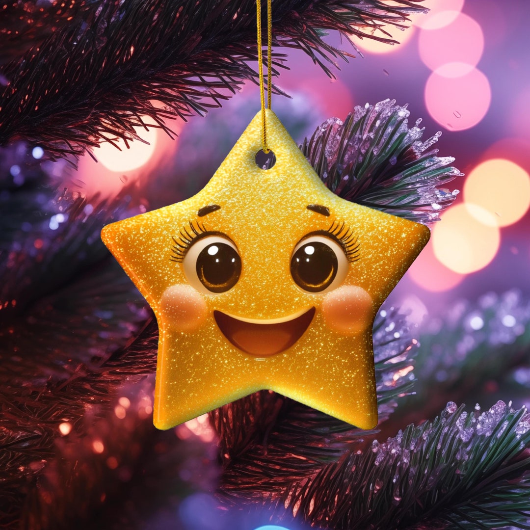 Cute Christmas Star Xmas Tree Ceramic Ornament Xmas Decoration Keepsake ...