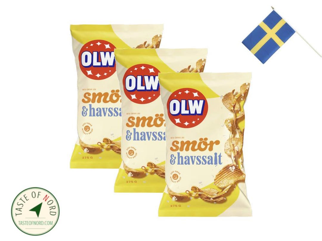 3x OLW Swedish Chips: Butter & Sea Salt, Crispy Snack (275g) - Etsy