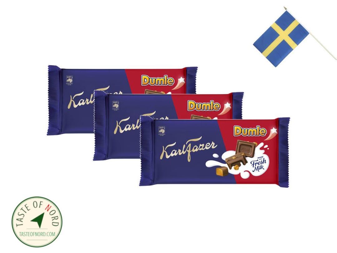 Fazer Karl Fazer Dumle Original Chocolate Bar 3x 145g - Swedish Quality ...