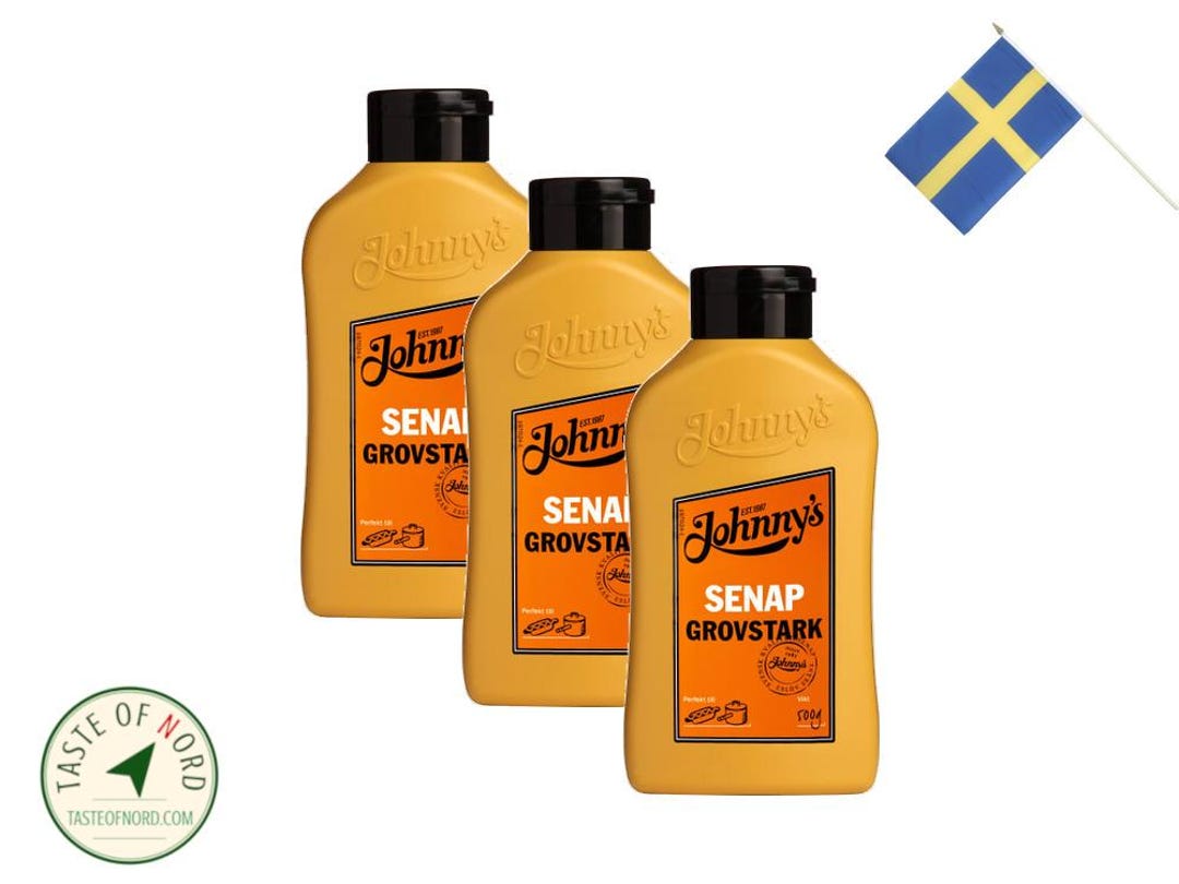 Johnny's Grovstark Senap 3x 500g - Swedish Quality Mustard for Perfect ...