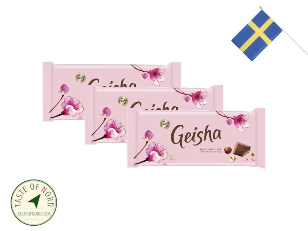 Fazer Geisha Milk Chocolate With Hazelnut Filling 3x121g - Etsy