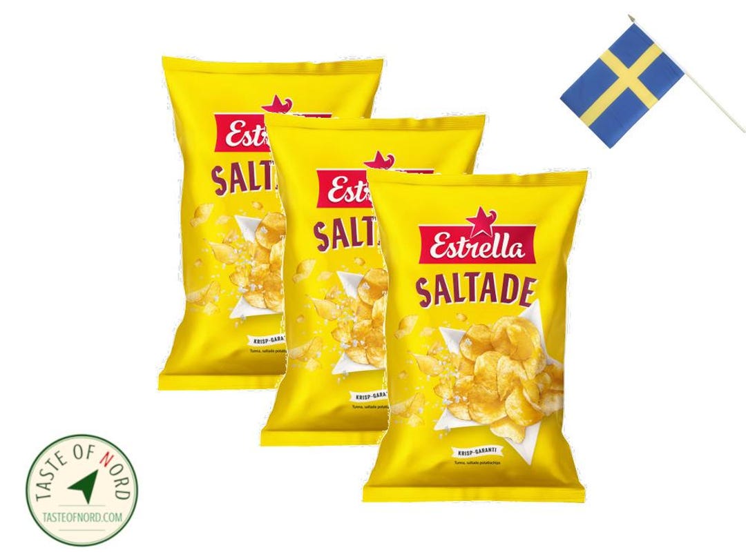 ESTRELLA Potatischips Saltade 275g X 3 - Classic Swedish Crispy Potato Chips - Etsy