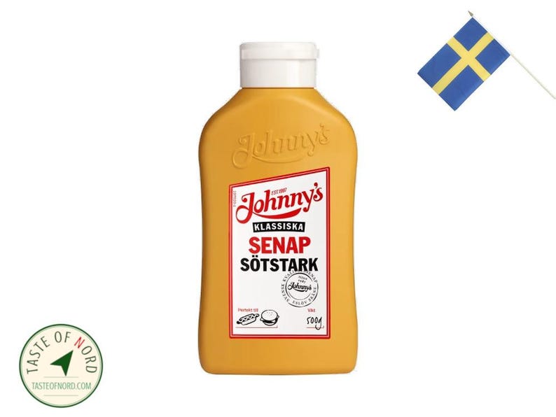 Johnnys Klassiska Senap 500g X 3,sötstark , Swedish Mustard, Swedish ...