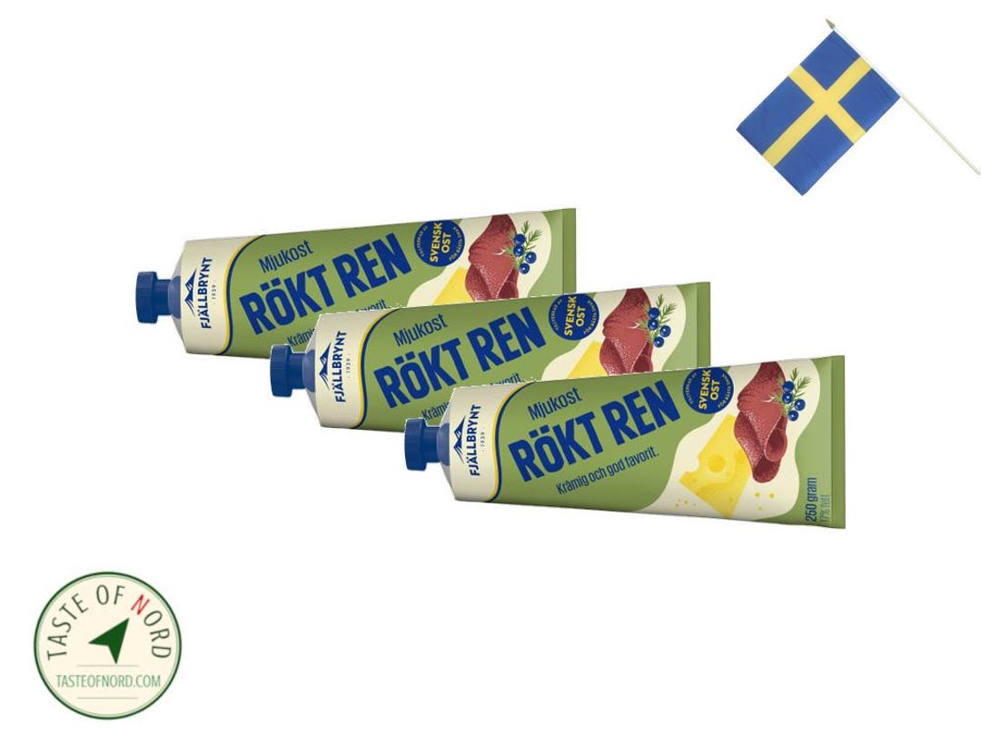 FJÄLLBRYNT Rökt Ren Mjukost 17% 3x220g - Swedish Creamy Smoked Reindeer ...