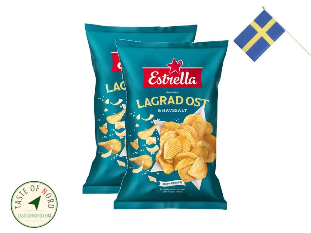 2x Estrella Aged Cheese & Sea Salt Chips - Swedish Quality - Etsy