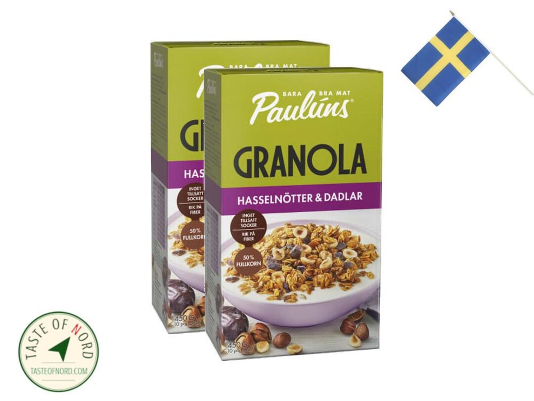 PAULÚNS Hasselnöt Dadlar Granola 2x450g - Swedish Quality Breakfast and ...