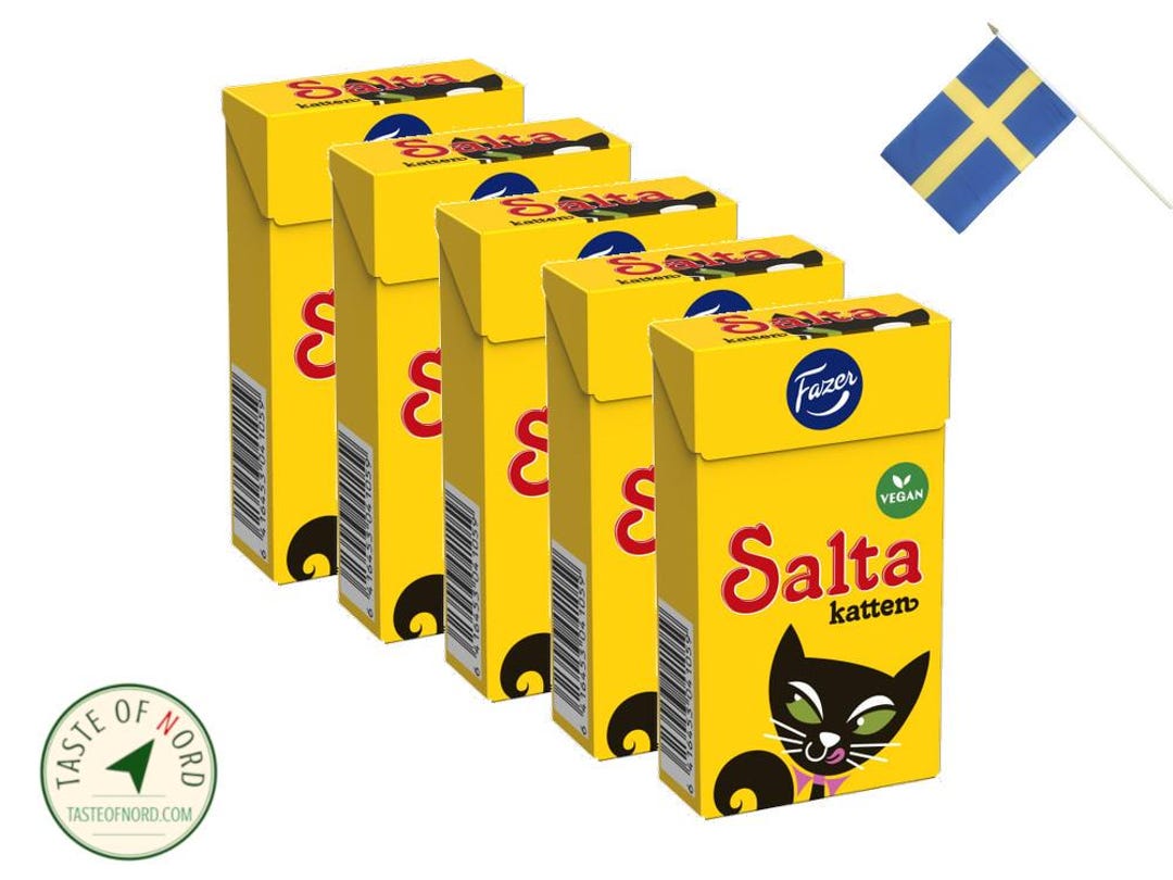 5x Fazer Salta Katten Tablettask 38g - Classic Salty Cat Salmiak and ...