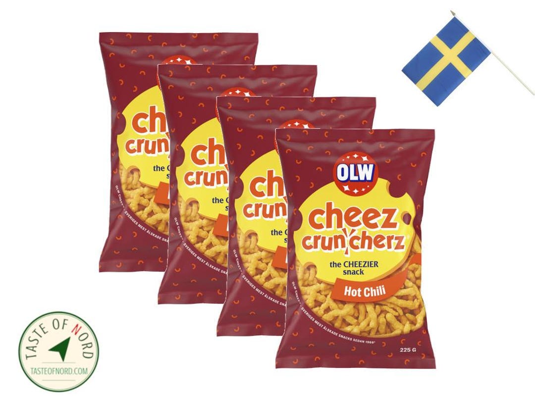 4x OLW Cheez Cruncherz Hot Chili 225g - Spicy Cheese Snacks - Etsy
