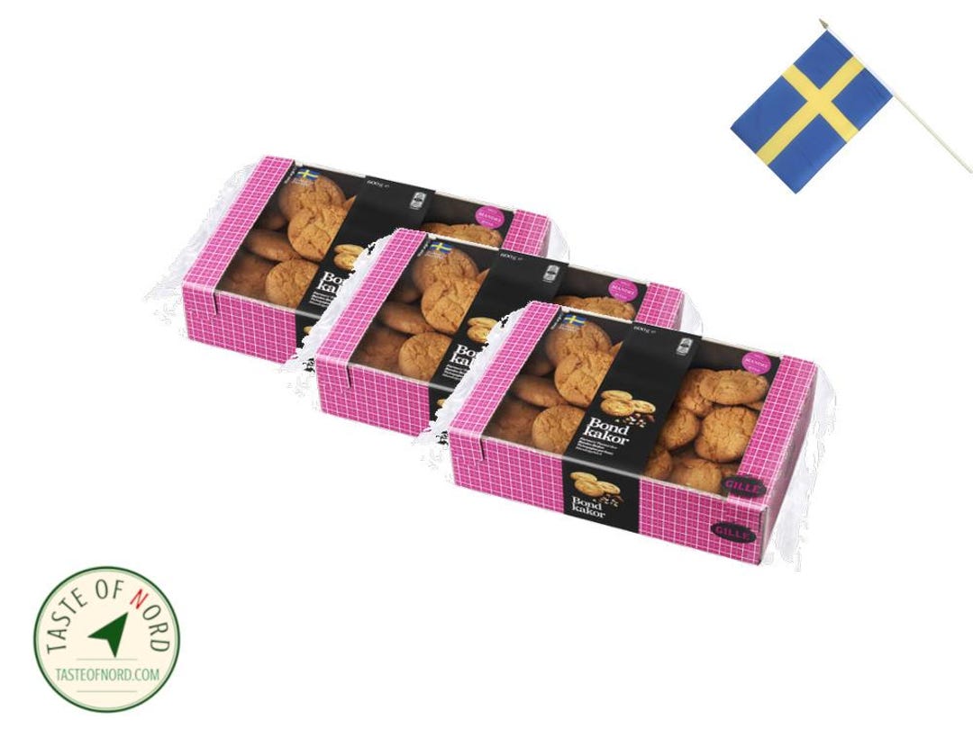 GILLE Bondkakor - 3x 600g Swedish Almond Cookies for a Taste of ...