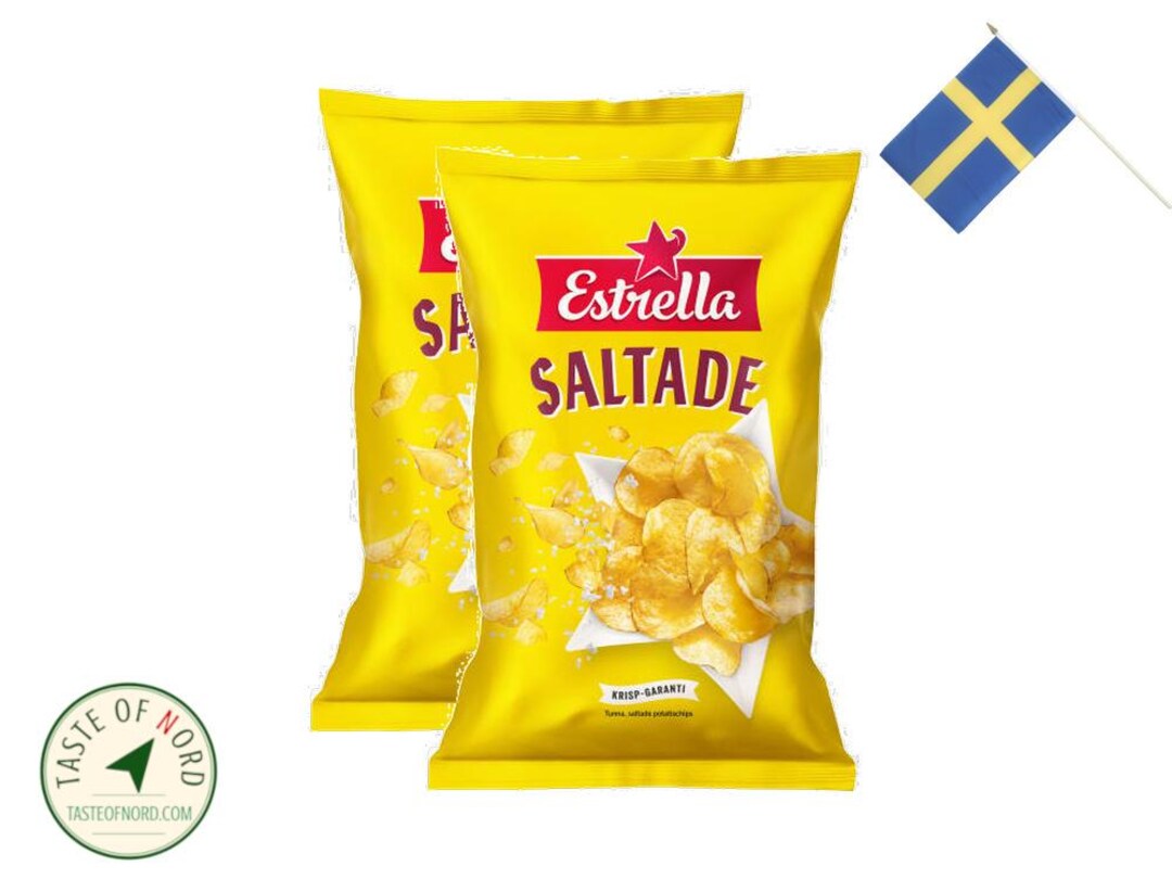 ESTRELLA Potatischips Saltade 275g X 2 - Classic Swedish Crispy Potato ...