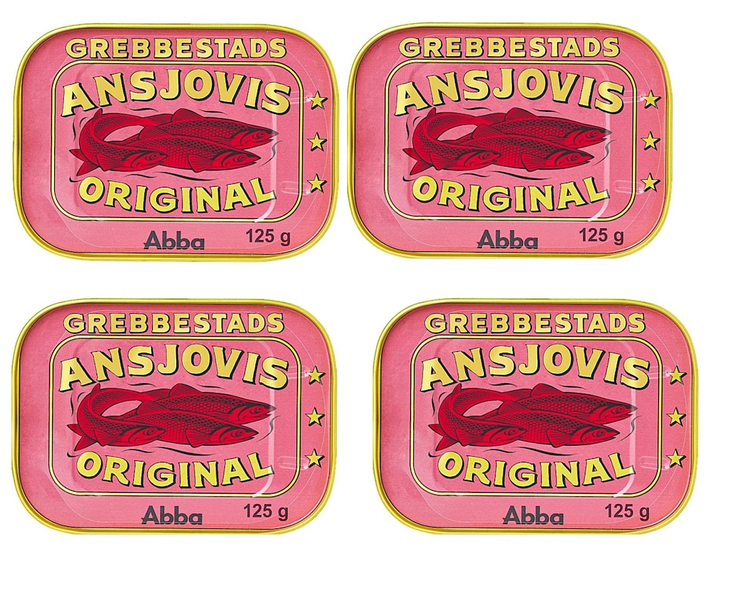 4 Cans Grebbestads Ansjovis Original Abba, 125g – Swedish Anchovy Delicacy - Etsy