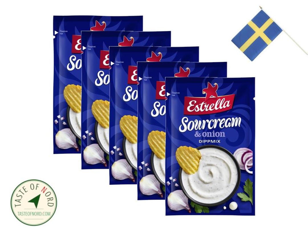 Estrella Dippmix Sourcream & Onion 24g X5 - Creamy Dip With Swedish ...