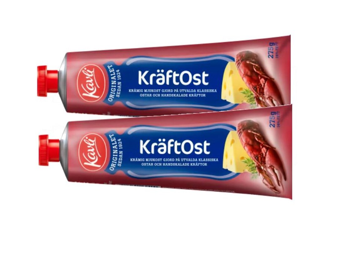2x Kavli Kräftost, Crayfish Cheese Spread, 275g, Made in Sweden ...