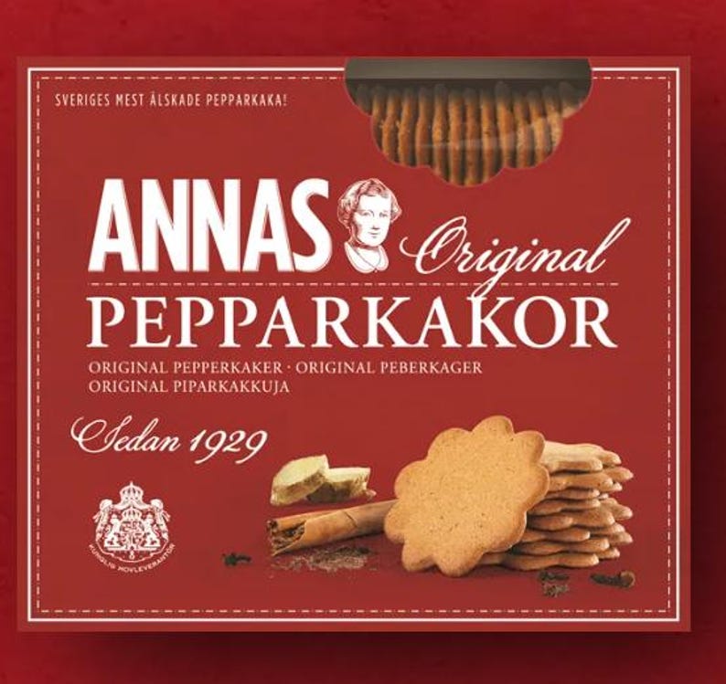 Annas Pepparkakor: Swedish Gingerbread Cookies (300g) - Etsy