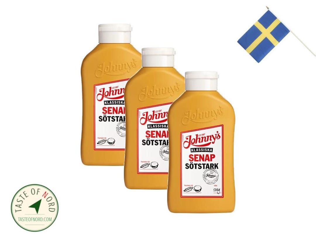 Johnnys Klassiska Swedish Mustard, Sweet & Spicy (3 X 500g) - Etsy