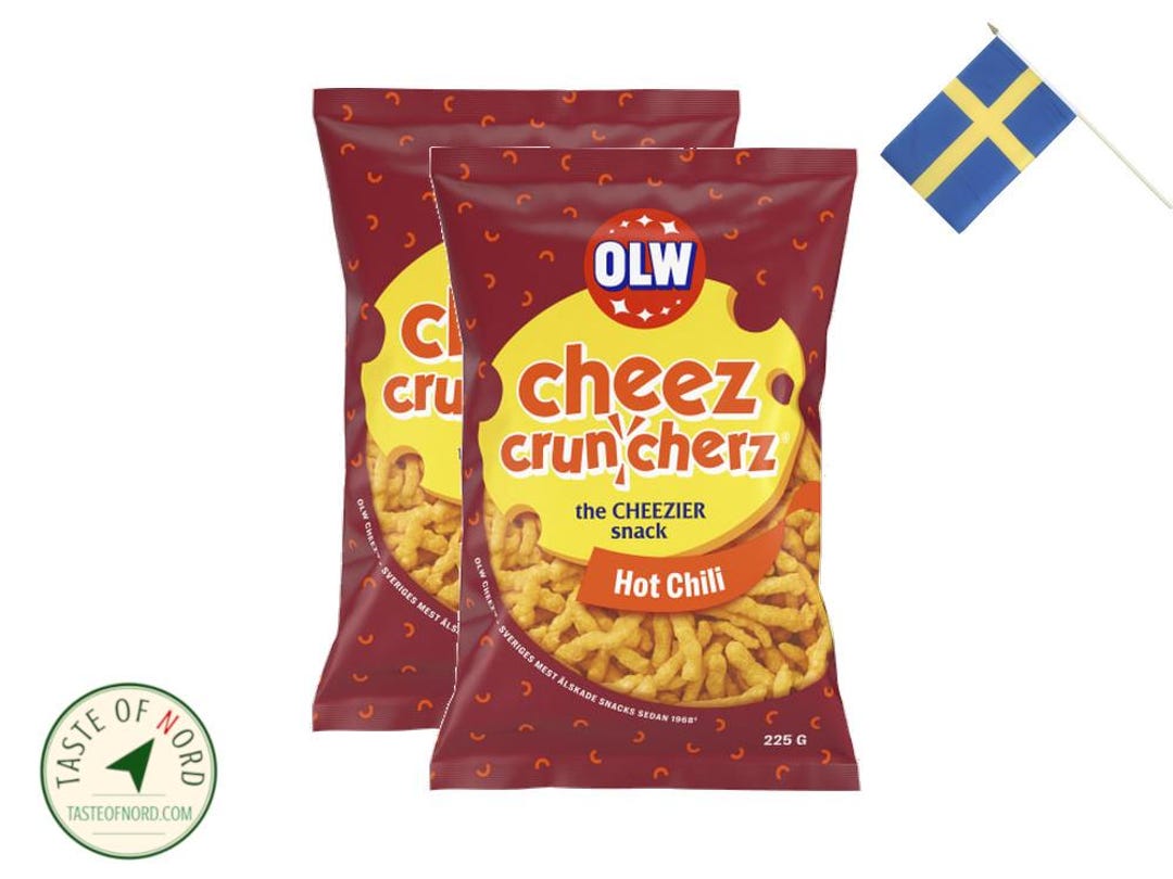 2x OLW Cheez Cruncherz Hot Chili 225g - Spicy Cheese Snacks - Etsy