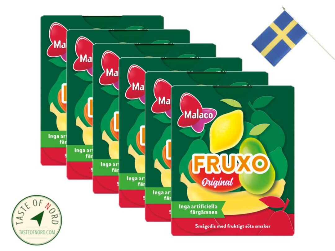6x Malaco Fruxo Tablettask - 20g Swedish Fruity Candy - Etsy