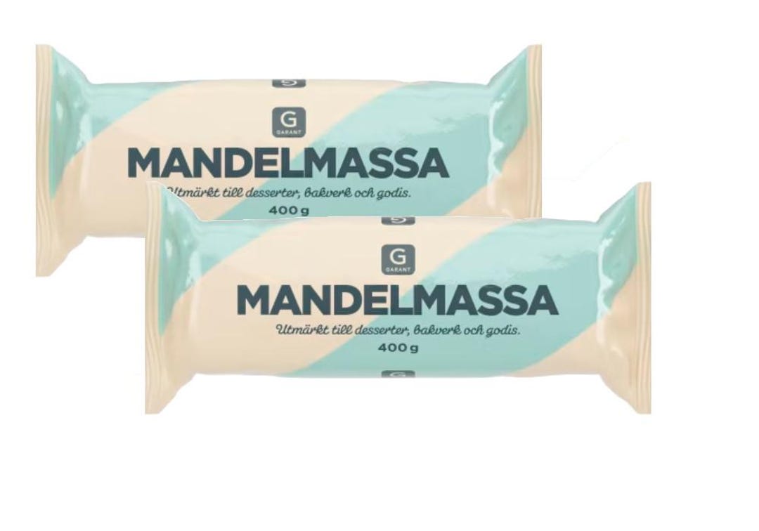 Mandelmassa 2x400g, Semlor, Semla, Fika, Premium Swedish Almond Paste ...