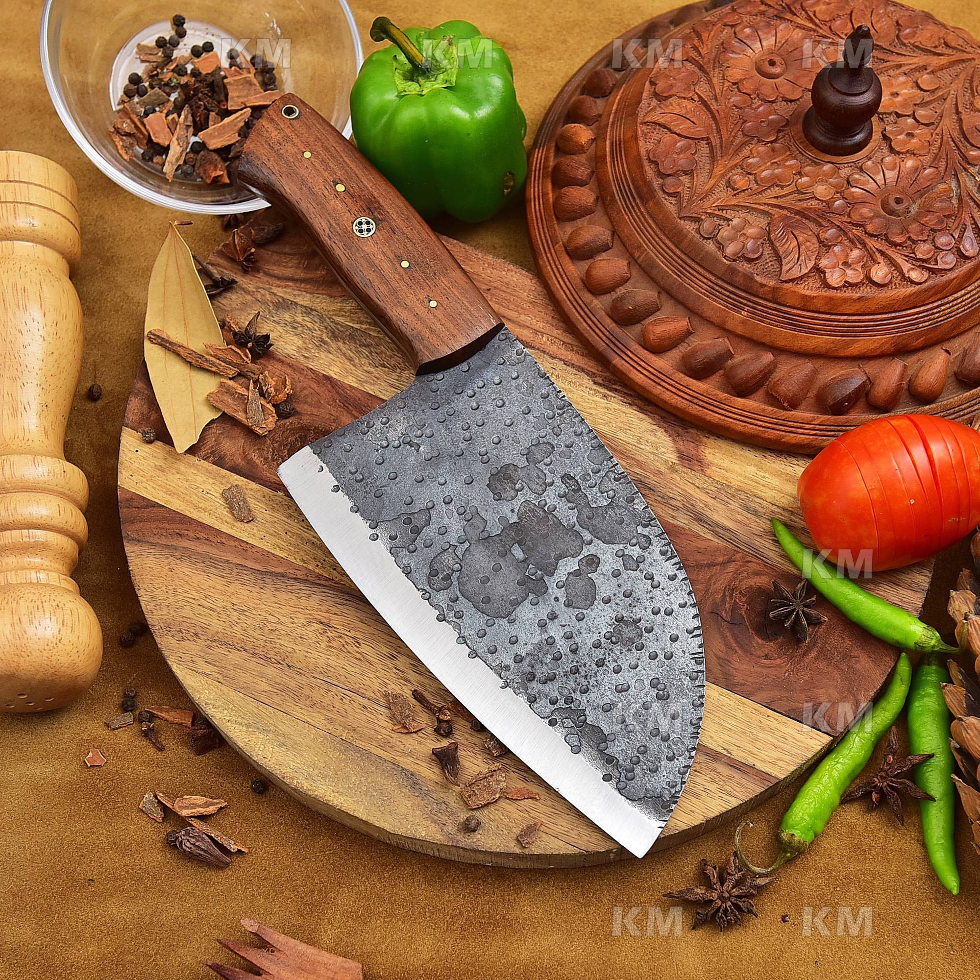 SERBIA KNIFE / Custom Handmade Cleaver Best for Outdoor Cooking Kitchen ...