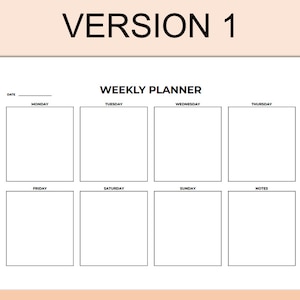 Printable Weekly Planner Weekly Organizer Log Minimum Weekly Schedule ...
