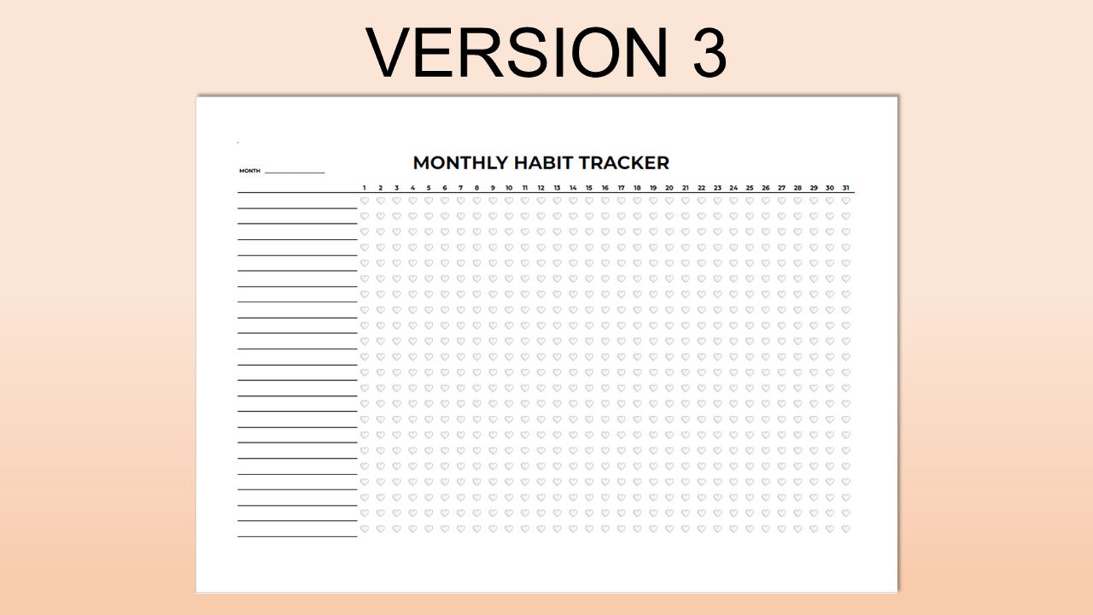 Printable Monthly Habit Tracker Monthly Habit Tracker Habit Tracker A4 ...