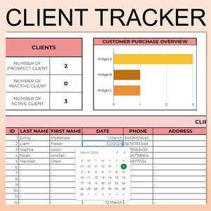 Client Tracker | CRM Customer Management Google Sheets (digital ...