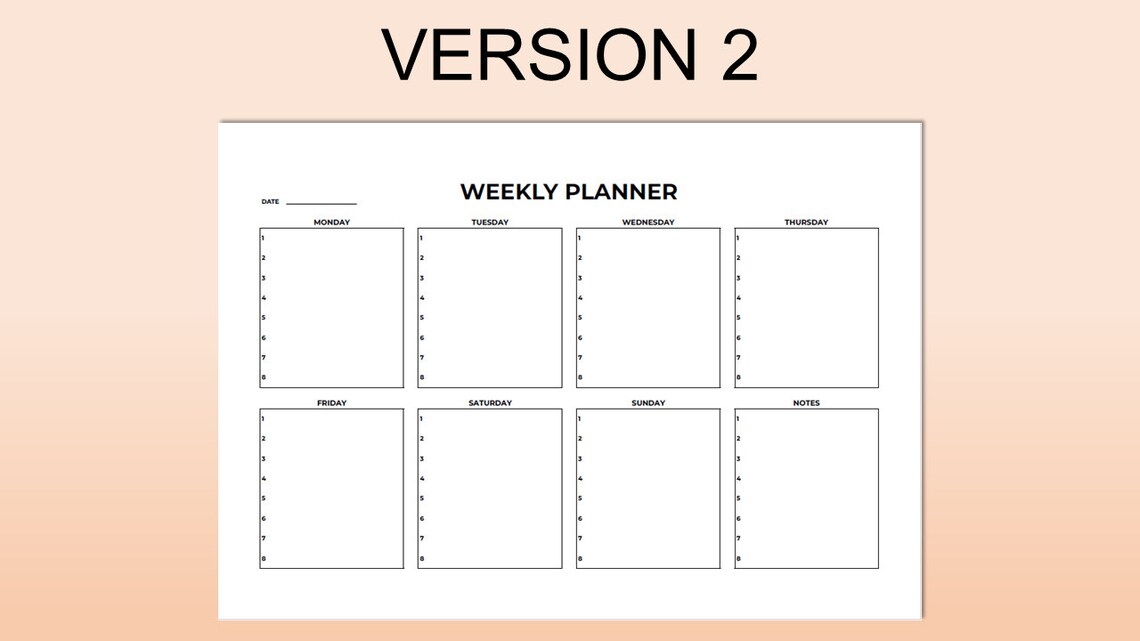 Printable Weekly Planner Weekly Organizer Log Minimum Weekly Schedule ...
