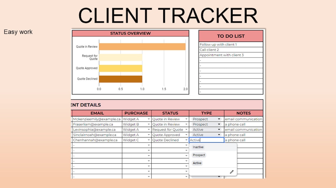 Client Tracker | CRM Customer | Client Sheet | Google Spreadsheets ...
