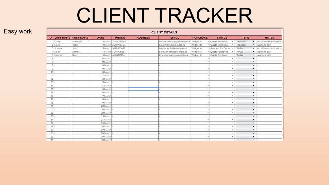 Client Tracker | CRM Customer | Client Sheet | Google Spreadsheets ...