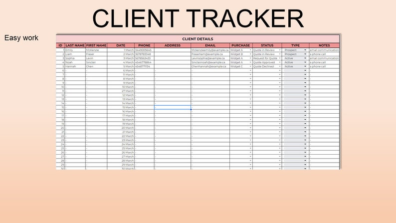 Client Tracker | CRM Customer | Client Sheet | Google Spreadsheets ...
