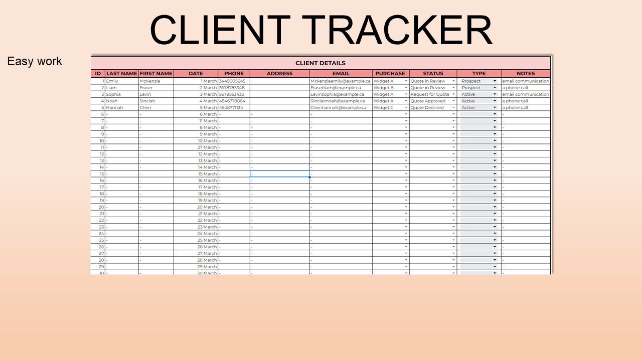 Client Tracker | CRM Customer | Client Sheet | Google Spreadsheets | Business Template | Client ...