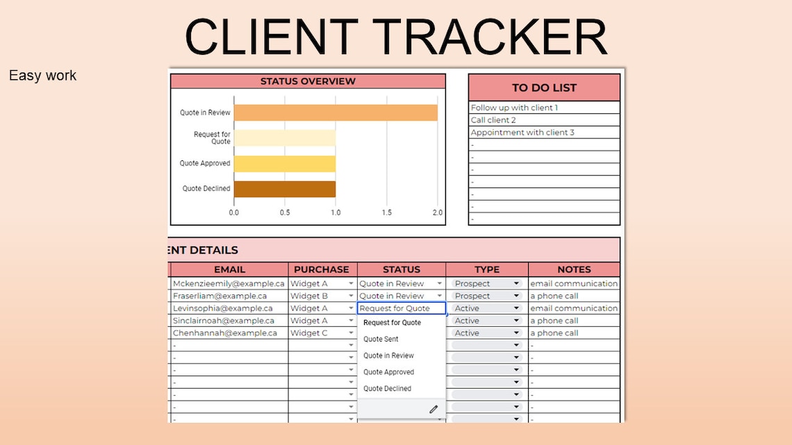Client Tracker | CRM Customer | Client Sheet | Google Spreadsheets ...