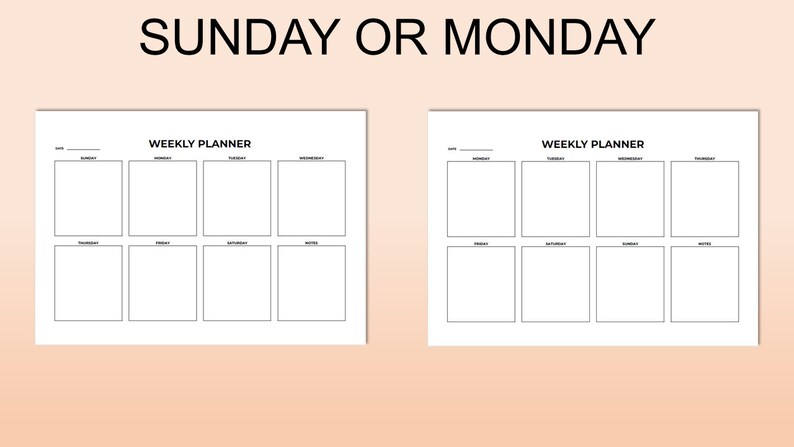 Printable Weekly Planner Weekly Organizer Log Minimum Weekly Schedule ...