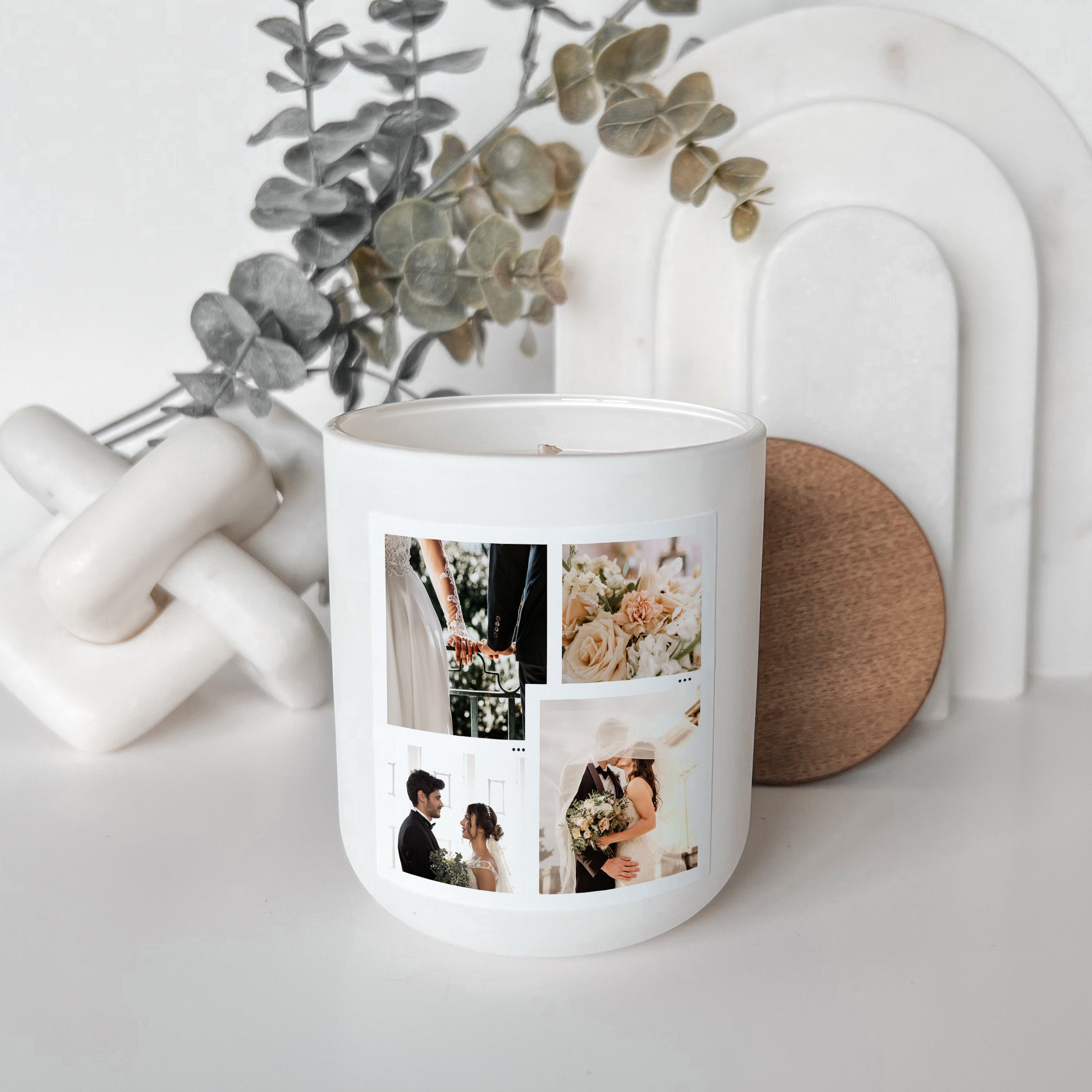 Custom Photo Collage Candle, Personalized Picture Candle Gift Box, Soy ...