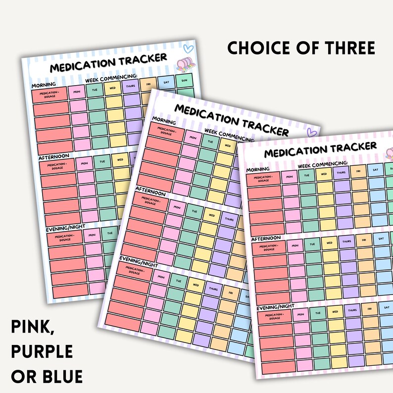 Medication Tracker | Medicine Chart | Sticker Chart | Spoonie Medical ...