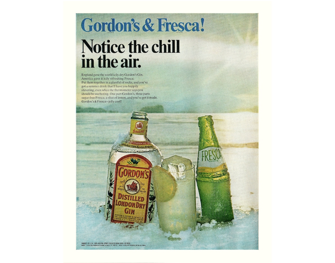 Vintage Gordon's Gin & Fresca Ad - 1969 Magazine Print (digital ...