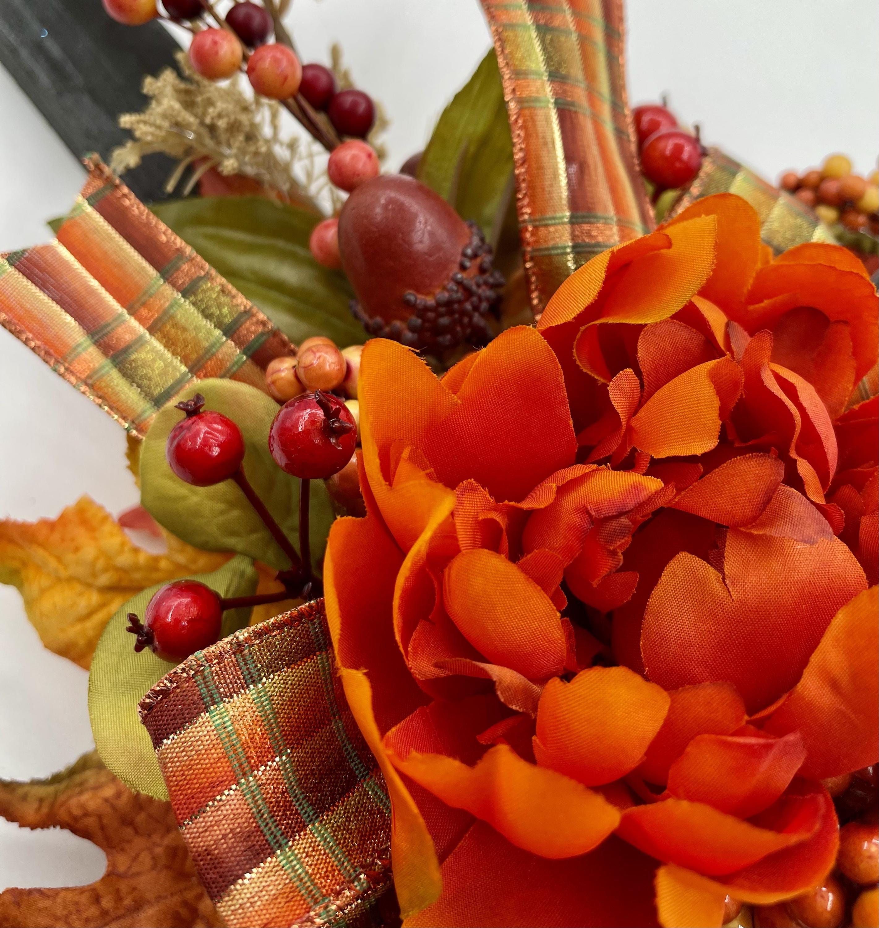 BESTSELLER Fall Cemetery Cross, Rustic Autumn Grave Flowers, Sympathy ...