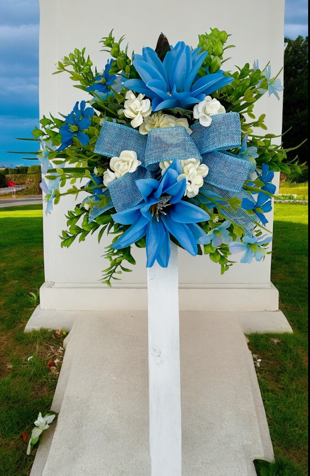 Cemetery Cross, White Cross, Cemetery Flowers, Cross for Cemetery ...